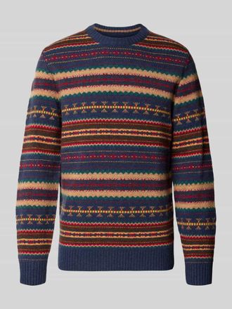 Mc Neal Slim Fit Strickpullover aus Baumwoll-Mix mit Rundhalsausschnitt