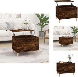vidaXL Table basse Chêne fumé 60x44,5x45 cm Bois dingénierie - Table Basse - Meuble Salon - Table Dappoint - Design Moderne - Plateau Relevable