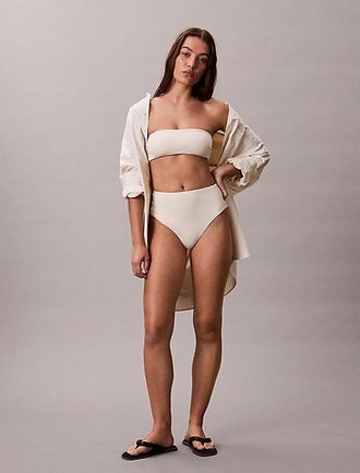 Calvin Klein High Waist Bikinihose - Ck Essentials - Antique White - Damen - XS