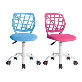 Furniture R 2Stk Home Office Stuhl Ergonomischer justierbarer Höhendreher Rolling Computer Executive Stuhl für Home Office Arbeitszimmer, Candy Pink Blau