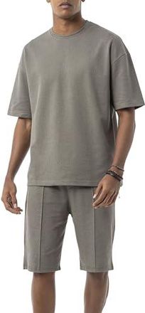 Red Bridge Redbridge Ensemble dété pour homme, 2 pièces avec t-shirt surdimensionné et short, look de vacances minimaliste, kaki, S