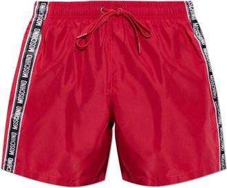 Moschino Homme, Maillots de bain, Rouge, Taille: M Logo Swim Shorts