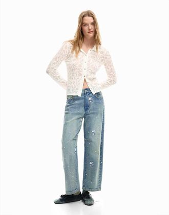 Desigual Jean brod&eacute; - Bleu