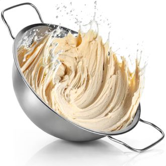 Com-Four R&uuml;hrsch&uuml;ssel aus Edelstahl - multifunktionale Sch&uuml;ssel zum Backen, Teig zubereiten, Schlagen, Verquirlen & Kochen - temperaturbest&auml;ndig, sp&uuml;lmaschinen