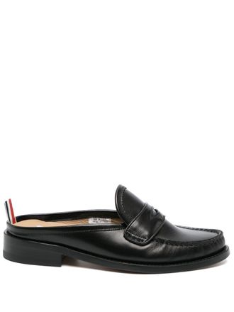 Thom Browne Penny-Mules mit Falten - Schwarz