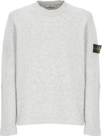 Stone Island Homme, Pulls, Gris, Taille: S Pull Ras du Cou en Fil Fantaisie