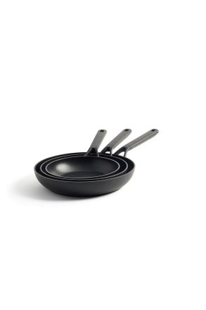 KitchenAid Pfannenset Classic Forged Aluminium, Schwarz, Metall, Kunststoff, 3-teilig, 0 L, rund, PFAS-frei, Kochen, Pfannen, Pfannensets