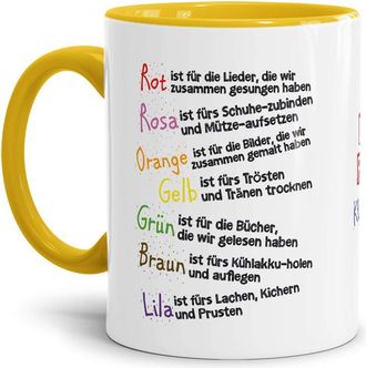 Tassendruck Geschenk Tasse f&uuml;r Kinder mit Spruch zum Kitaabschied - Danke f&uuml;r die Kitazeit - Abschied Kita/Geschenkidee Erzieherin Schulkind/Erinnerung - Innen & 