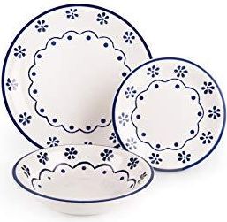 Excelsa Exèlsa « Old Cottage » Service de Table 18 pièces, Blanc