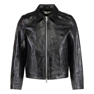 Our Legacy Homme, Vestes, Noir, Taille: XL Veste en cuir classique avec poches lat&eacute;rales