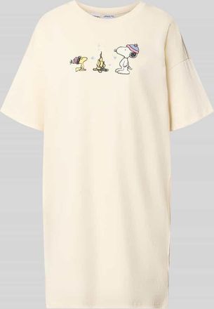 Jake*s Casual Nachthemd mit Peanuts Lagerfeuer-Print aus reiner Baumwolle