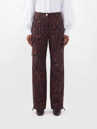 Ganni Hose Damen Farbe Braun