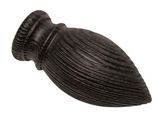 Gardinia Patrone, 2 x Endst&uuml;ck, Holz, kolonial-geb&uuml;rstet, f&uuml;r Gardinentechnik &Oslash; 25 mm