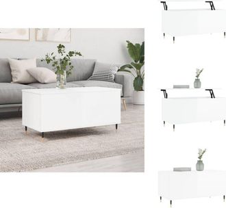 vidaXL Couchtisch Hochglanz-Wei&szlig; 90x44,5x45 cm Holzwerkstoff - Couchtisch - Wohnzimmerstil - Holzwerkstoff M&ouml;bel - Wei&szlig;er Couchtisch - tv Stand