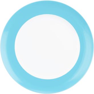 SELTMANN WEIDEN Liberty Pure Colors Lagoon Blue Frühstücksteller, 23 cm, Runder Dessertteller mit farbigem Rand, Mix-&-Match-Geschirr, Spülmaschinen- und Mikrowellenf