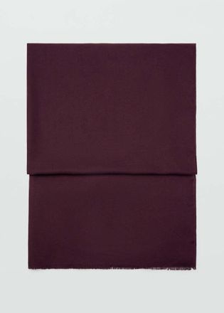 Mango Foulard bords effiloch&eacute;s bordeaux - Femme - Taille unique - MANGO
