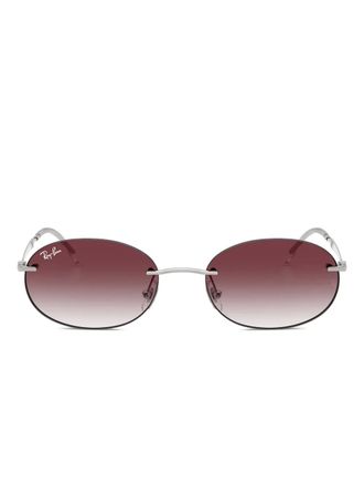 Ray-Ban lunettes de soleil &agrave; monture ovale - Argent