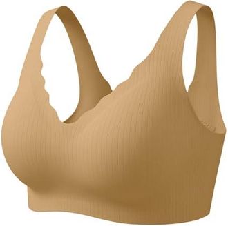 Generic Brassi&egrave;re c&ocirc;tel&eacute;e sans couture pour femme - Soutien-gorge confortable sans armatures avec larges bretelles, doux et extensible - Coussinets amovibles,