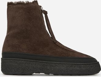 Arket Chunky Stiefel Aus Spaltvelours -Braun