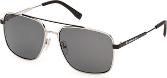 BMW BMW M Motorsport BS0044 Sonnenbrille Herren, Sonnenbrille Casual Leicht Aus Metall, Rechteckige Linsenform, Gr&uuml;ne Gl&auml;ser, Mattes Anthrazit