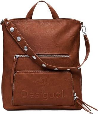 Desigual Sac &agrave; dos en polyur&eacute;thane pour femme - Taille M, marron, Einheitsgr&ouml;&szlig;e