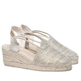 Toni Pons Espadrille Femme en Tissu - Tania-ZR - Beige, 36 EU