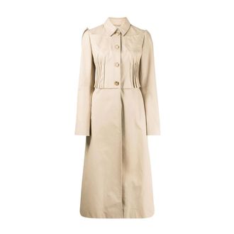 Nina Ricci Mantel mit Falten-Detail und ausgestelltem Schnitt- einreihig - - Coats - Damen - Beige - S