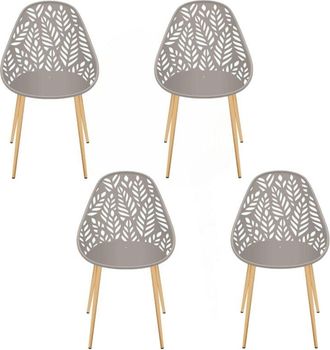 The Home Deco Factory The Home Deco Factory - Lot de 4 chaises dext&eacute;rieur Calvi en polypropyl&egrave;ne
