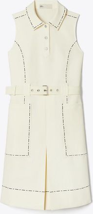 Tory Burch Damen Golfkleid aus Stretchmaterial mit Heftnaht