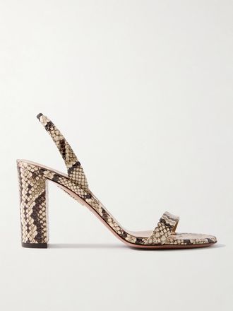 Aquazzura Sandales &Agrave; Brides Arri&egrave;re En Cuir Effet Serpent So Nude 85 - Imprim&eacute; animal