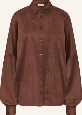SoSUE Sosue Hemdbluse Antonia In Lederoptik braun