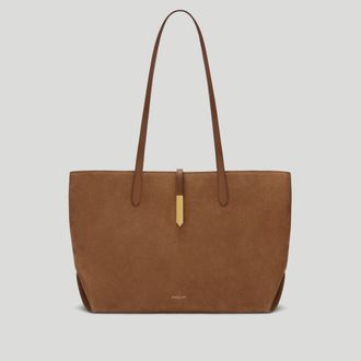 DeMellier The Tokyo Tote Daim Tan Profond & Cuir Lisse Tan Profond DeMellier