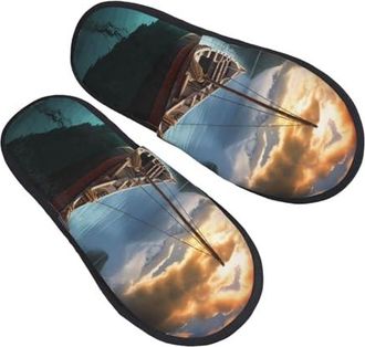 Generic Chaussons Maison Bateau De Pêche Lavables Slippers Légers Pantoufles En Coton Pour Unisex DIntérieur Outdoor L