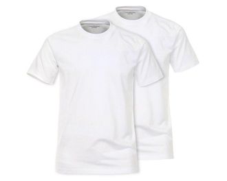 Casamoda Rundhalsshirt CasaModa Doppelpack &Uuml;bergr&ouml;&szlig;en T-Shirts wei&szlig;