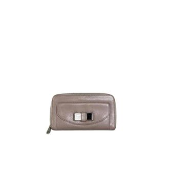 Chlo&eacute; Portefeuille zipp&eacute; en cuir grain&eacute; Pre-owned - Femme - Pre-owned - Rose - Taille: ONE Size