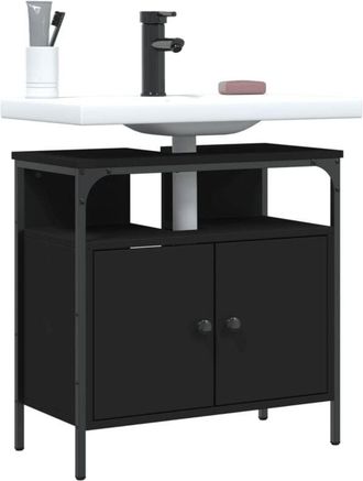 Les Tendances Armoire lavabo de salle de bain noir 60x30x60