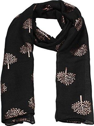 Swankyswans Swankyswans Écharpe longue pour femme Motif mûrier - Noir - Large