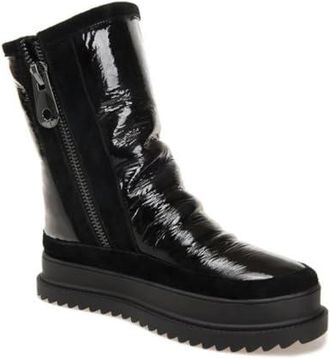 Generic QXDZSW Bottes de neige en fourrure naturelle pour femmes hiver bout rond daim femme plateforme Amkle bottes dames noir argent fermeture &eacute;clair chaussu