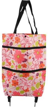 Valiclud Chariot Pliable &agrave; Roulettes pour Courses Sac de Rangement Multi-usage Grand Volume pour Supermarch&eacute; et Voyages Portable et Compact Sac &Eacute;cologique avec