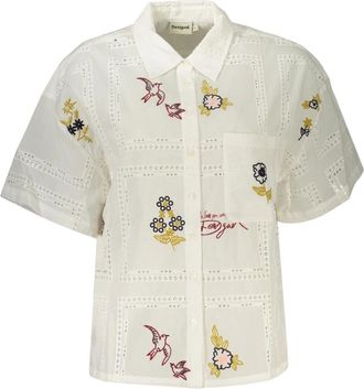 Desigual Femme, Blouses et Chemises, Blanc, Taille: 40 FR Martin Short-Sleeved Shirt