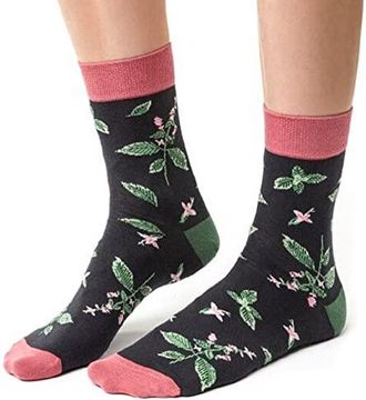 Freebird by Steven Chaussettes En Coton Avec Motif De Fleurs Pour Femmes Et Ados, Chaussettes Mi-mollet Imprim&eacute;es De Fleurs Pour Femmes, Amoureux De La Nature, Multicolo