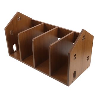 Angoily Schreibtischregal Klein Neigbares B&uuml;cherregal f&uuml;r B&uuml;ro Studium Platzsparender Organizer mit Ablagen f&uuml;r B&uuml;cher Zeitschriften und Akten Mobiler Tisch O