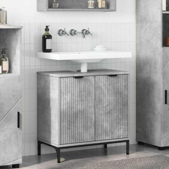 vidaXL Meuble de Lavabo de Salle de Bain avec stockage Gris béton vidaXL