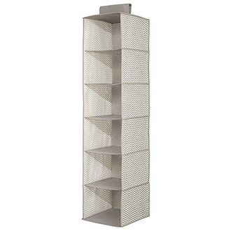 InterDesign iDesign 04471EU Chevron Weiche Aufbewahrungskiste, Pullover-Organizer mit 6 Regalen, taupe / naturfarben