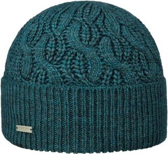 Seeberger Landesta - Bonnet tricot&eacute; pour femme - Avec enveloppe - Doublure automne-hiver, p&eacute;trole, taille unique