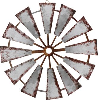 Holibanna Holzwindmühle Für Bauernhaus-wanddekor Vintage-raumdekor Im Landhausstil Rustikale Windmühlenskulptur Für Wohnzimmerdekor Handgefertigtes Bauernhaus-w