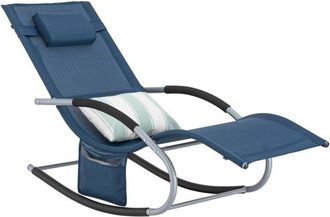 SoBuy SoBuy Chaise Longue Transat Pliable Jardin Aluminium - Bain de Soleil Ergonomique &agrave; Bascule Relax - Fauteuil Ext&eacute;rieur Confortable Plage pour