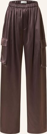 Frankie Shop Cargohose Delny Aus Satin braun