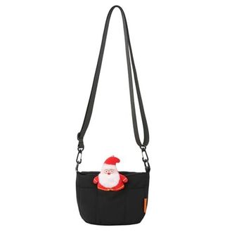 Generic Sac &agrave; bandouli&egrave;re matelass&eacute; en nylon de couleur unie pour voyage, shopping, rendez-vous galant, travail (noir)