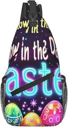 Generic Sac &agrave; dos phosphorescent avec oeufs de P&acirc;ques - Sac &agrave; bandouli&egrave;re - Sac &agrave; dos de voyage pour homme - Sac &agrave; dos de randonn&eacute;e